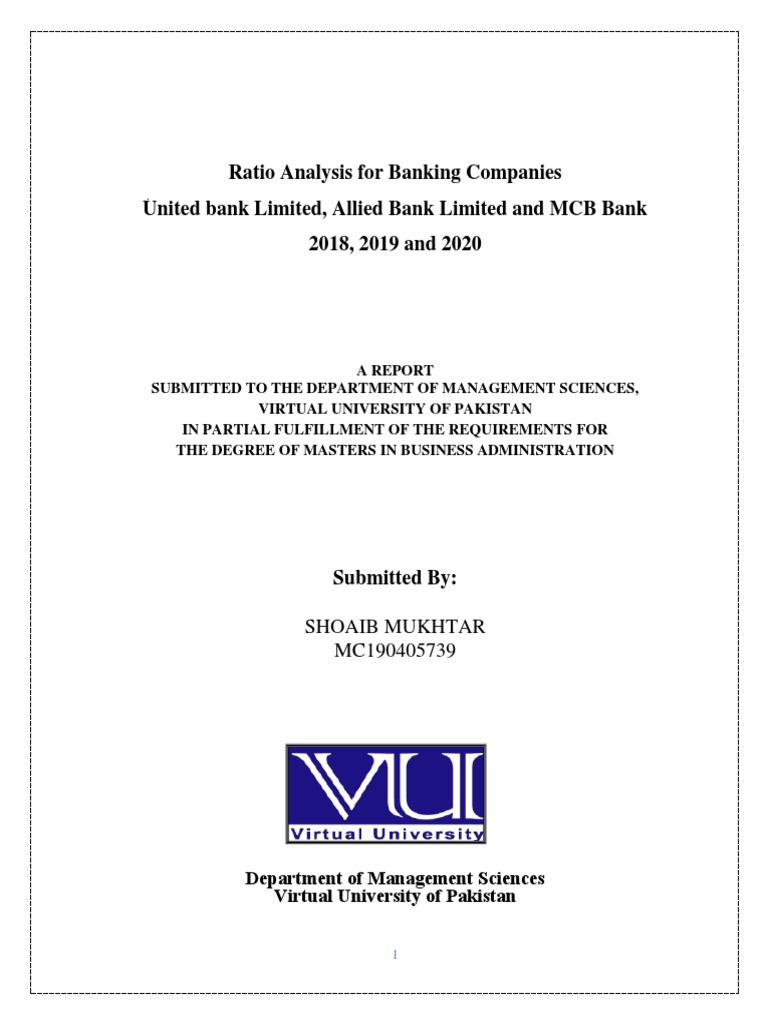 Banking Ratio Analysis Report | PDF | Banks | Margin (Finance)