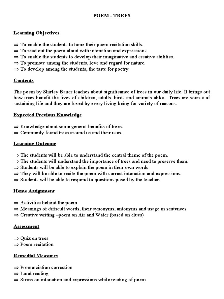 Lesson Plan Trees | PDF
