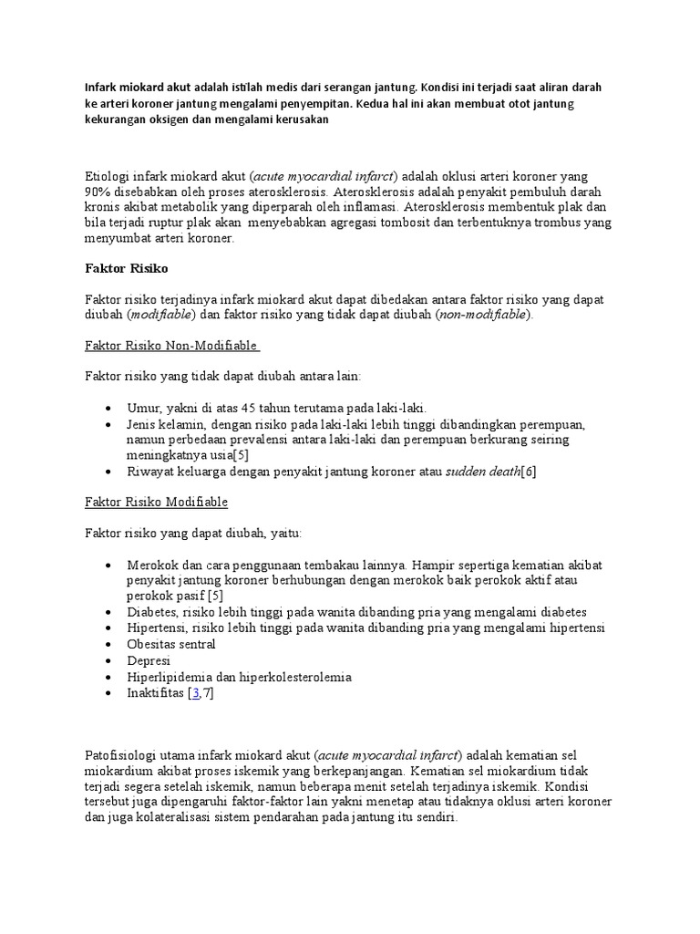 Infark Miokard Akut Adalah Istilah Medis Dari Serangan Jantung | PDF