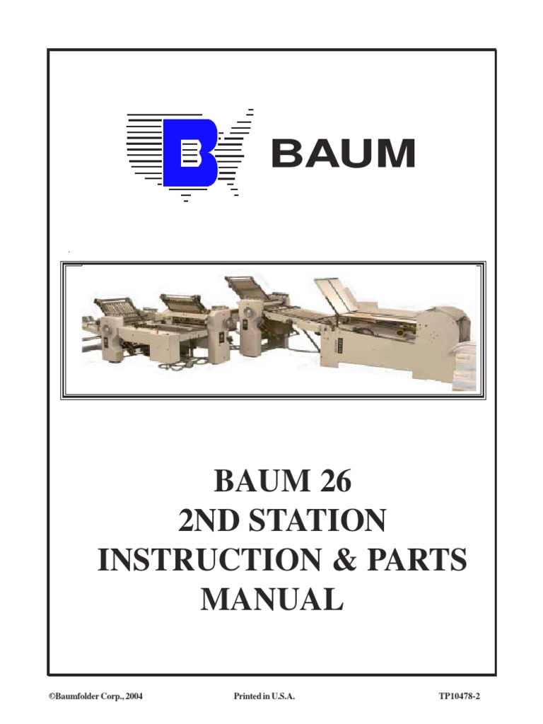 TP10478-2 Baum 26 2ND Station Instruction & Parts Manual | PDF ...