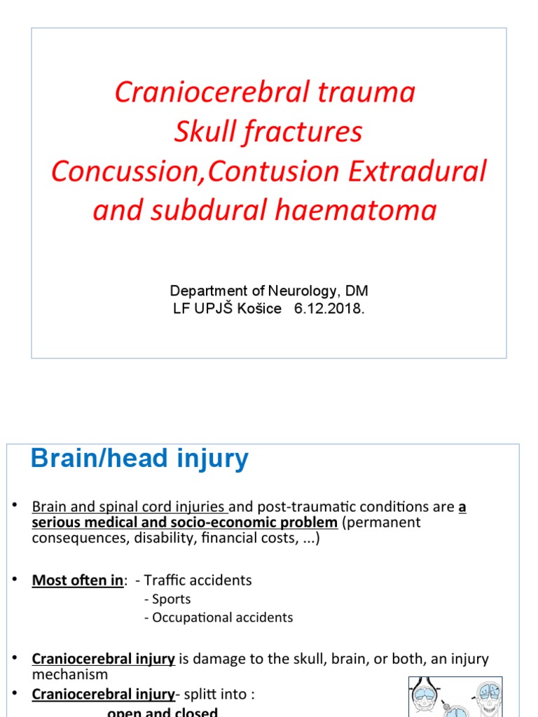 Craniocerebral Trauma Overview | PDF | Traumatic Brain Injury | Concussion