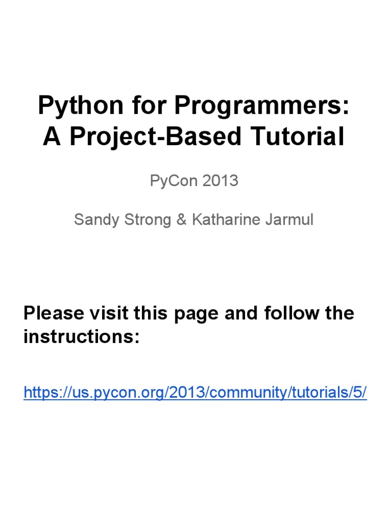 Python For Programmers - A Project-Based Tutorial | PDF | Class ...