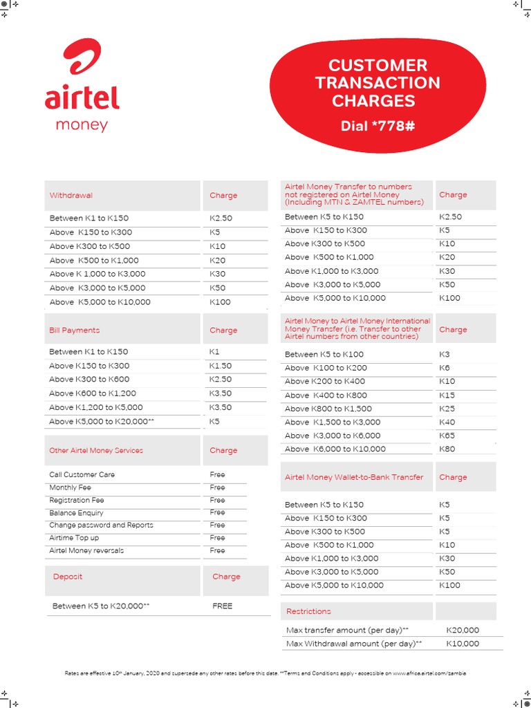 AIRTEL Tariff Guide Poster A1 | PDF | Trade | Finance & Money Management
