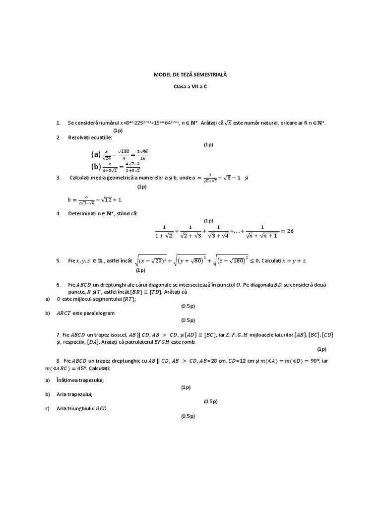 Model de Teza Semestriala | PDF