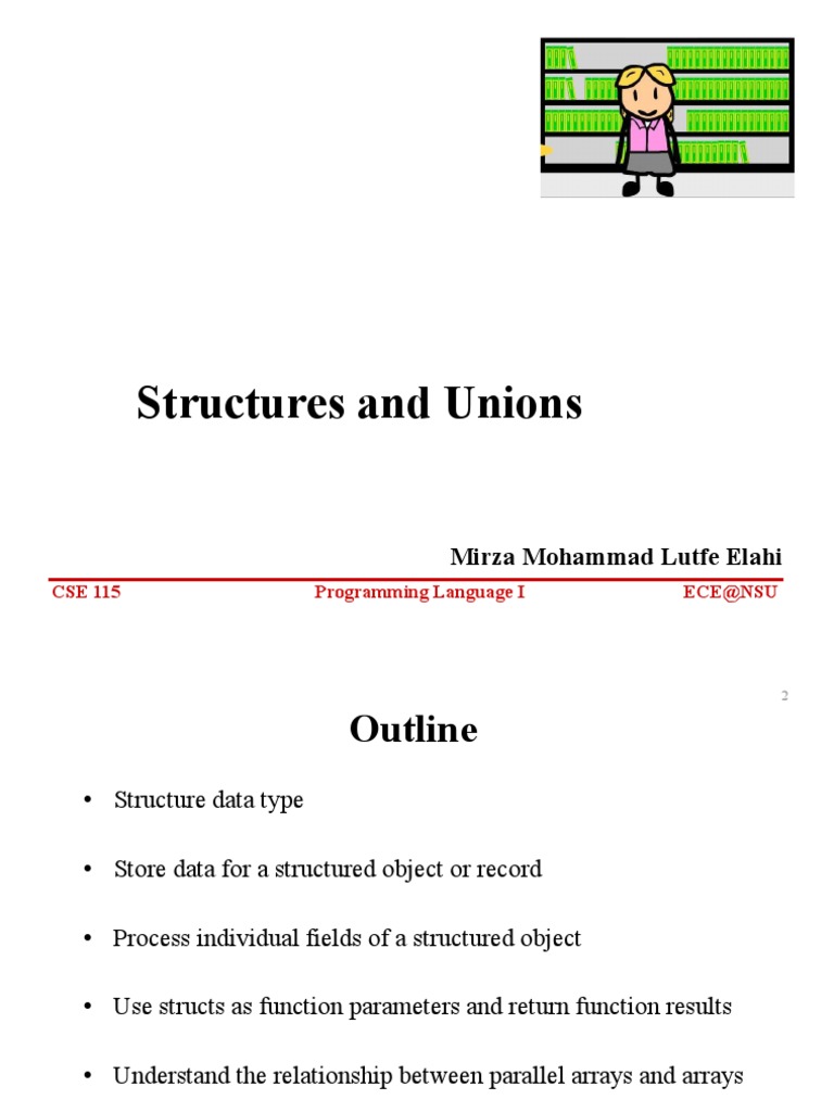 Structures and Unions: Mirza Mohammad Lutfe Elahi | PDF | Parameter (Computer Programming ...