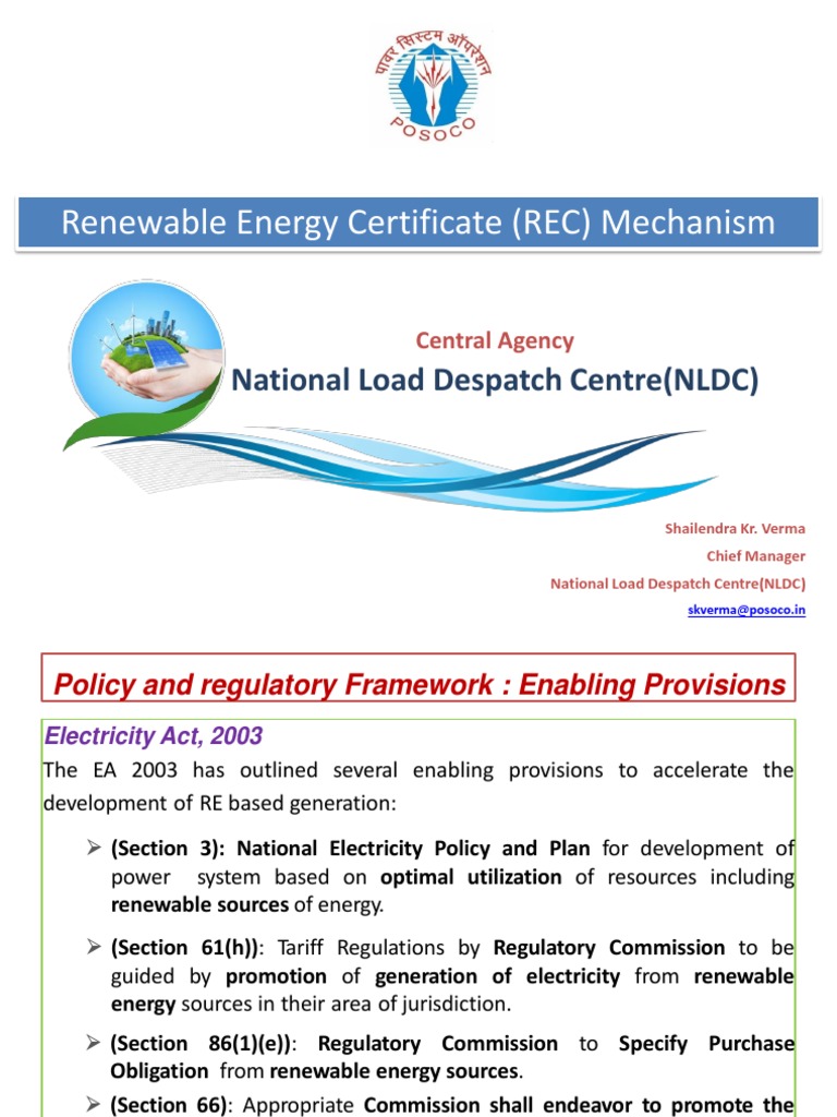 REC Mechanism-NLDC - POSOCO | PDF | Power (Physics) | Renewable Resources