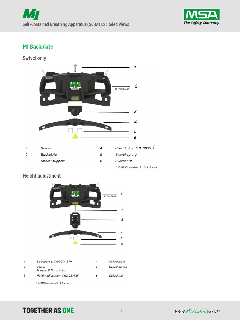 01 M1-SCBA Exploded-Views Rev00 en | PDF | Equipment | Underwater Diving