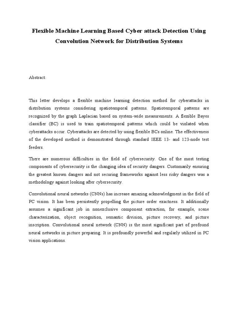 Flexible Machine Learning Based Cyberattack Detection Using Spatiotemporal Pdf Security