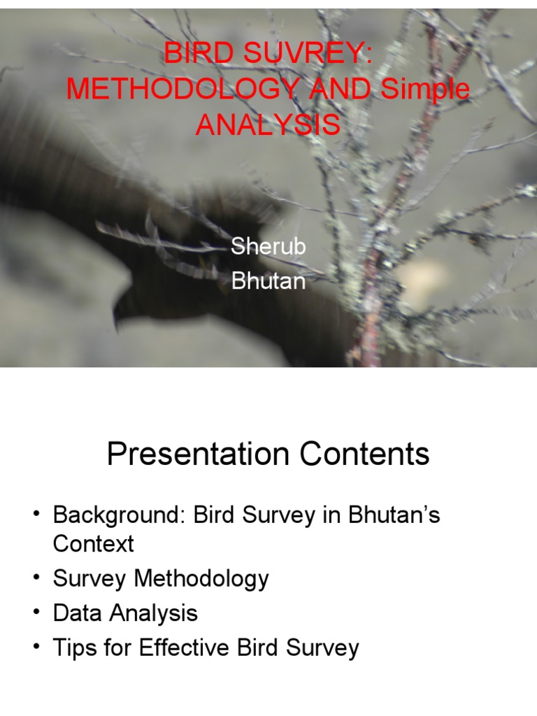 Bird Survey Methodology in Bhutan | PDF | Biodiversity | Birds