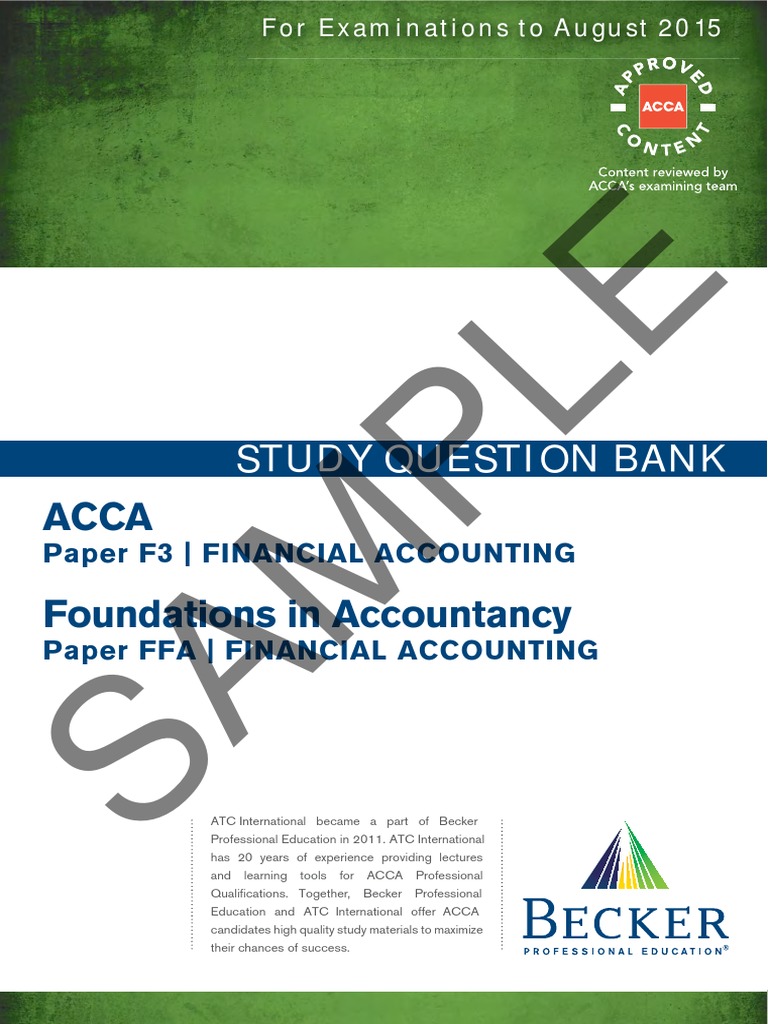 Acca f3 Exercise PDF Free | PDF | Expense | Financial Accounting