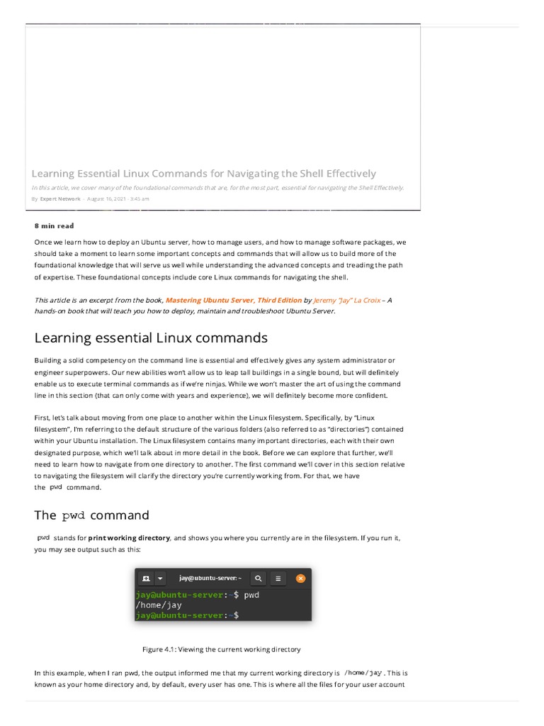 Learning Essential Linux Commands For Navigating The Shell Effectively Packt Hub Pdf