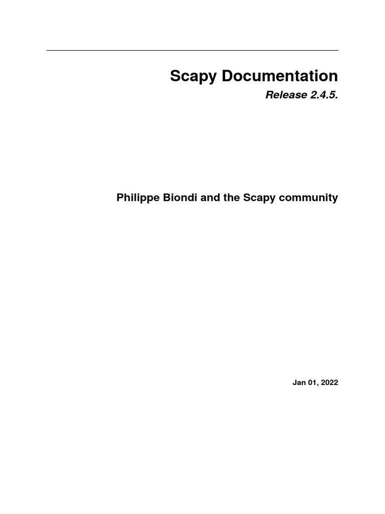 Scapy Documentation: Philippe Biondi and The Scapy Community | PDF | Ip ...