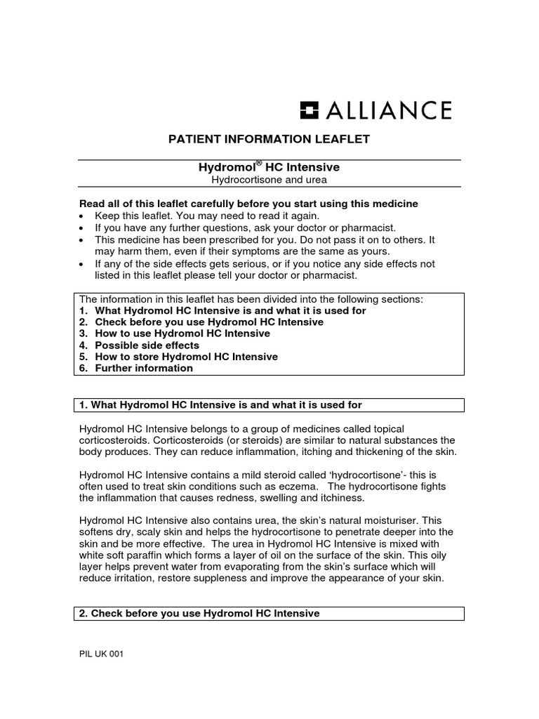 Hydromol Intensive Cream | PDF | Health Sciences | Clinical Medicine
