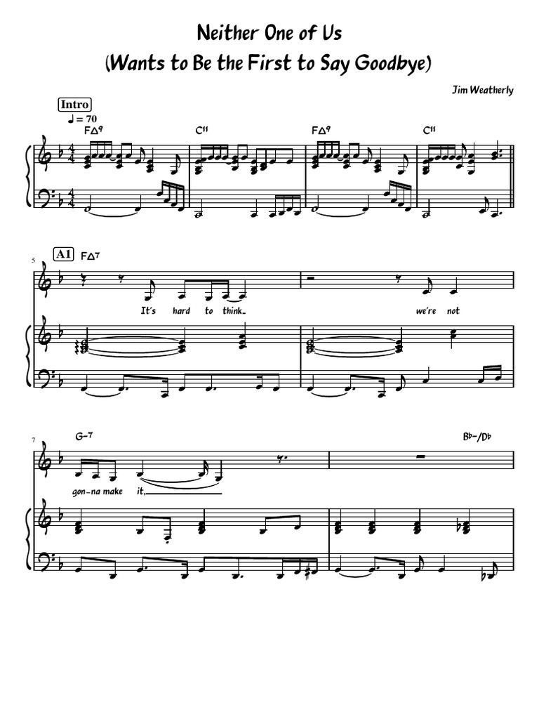 Neither One of Us - Piano and Voice | PDF