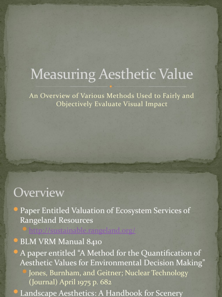 Measuring Aesthetic Value | PDF | Ecosystem | Valuation (Finance)