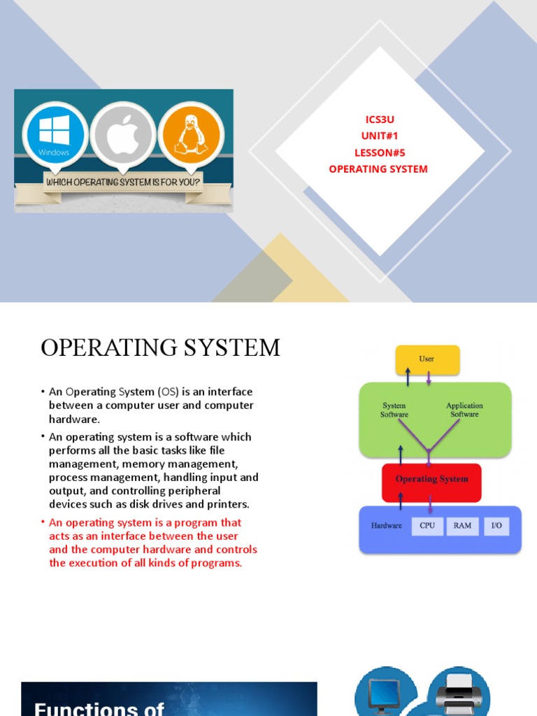 Ics3U UNIT#1 Lesson#5 Operating System | PDF | Process (Computing ...