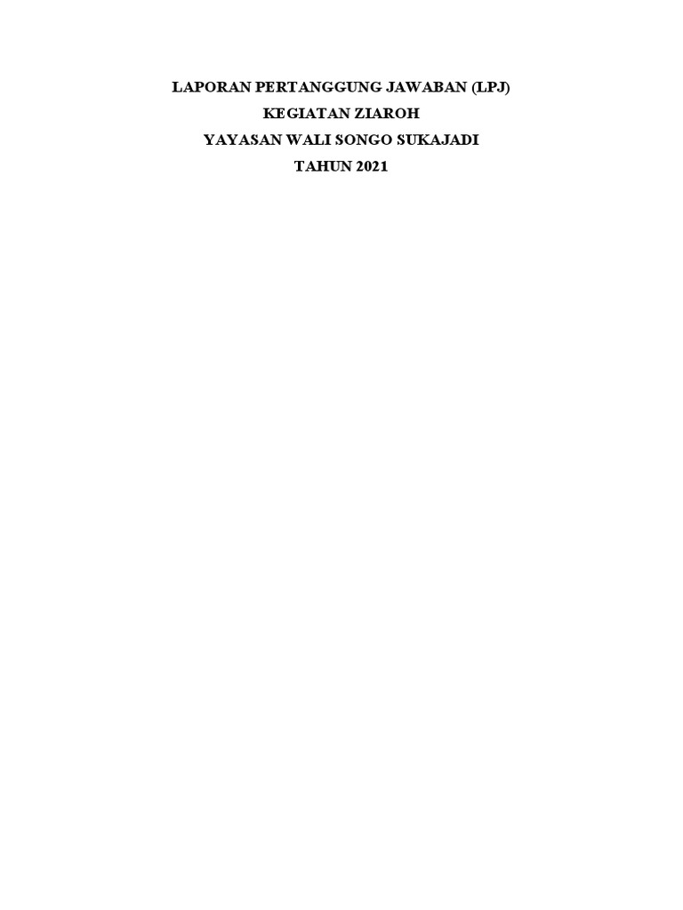 LPJ Kegiatan Ziaroh Yayasan Wali Songo | PDF