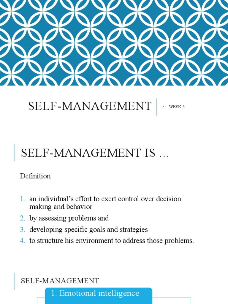 Self Management | PDF | Stress (Biology) | Emotional Intelligence