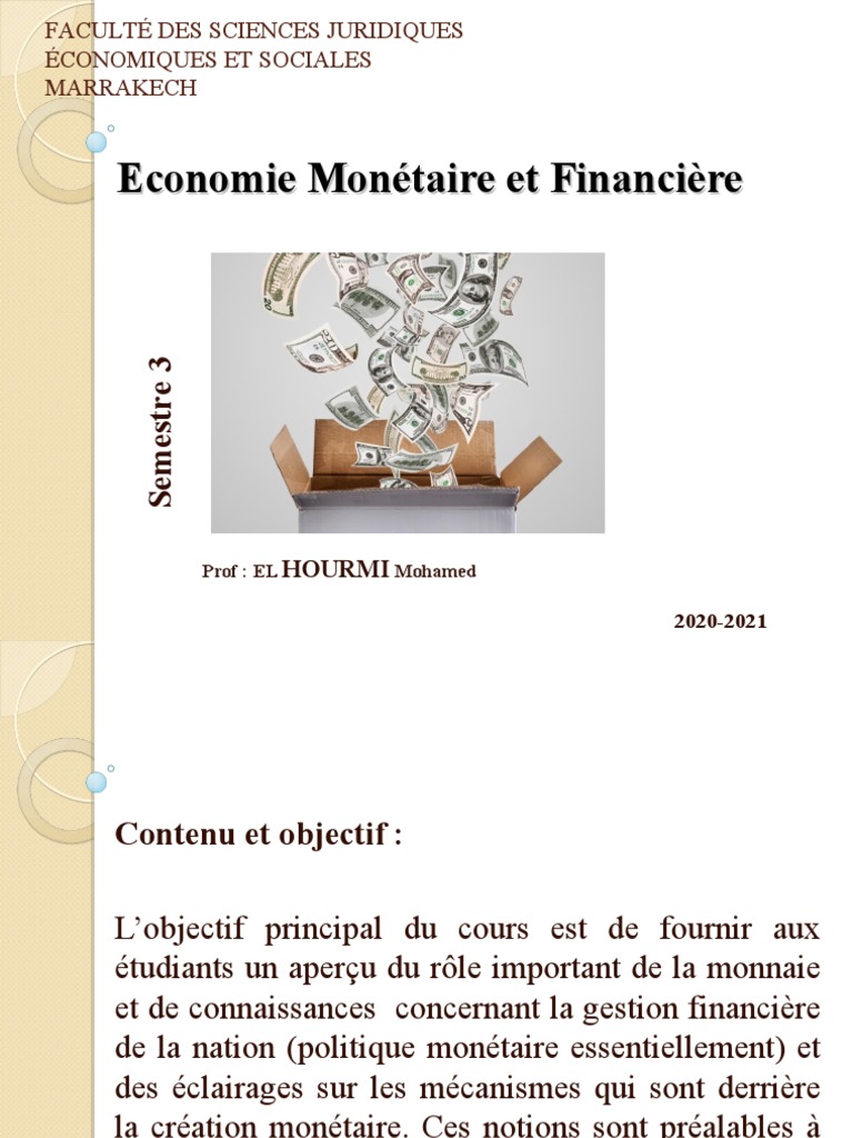 Capsule 1 PLAN Economie Monétaire Et Financière | PDF