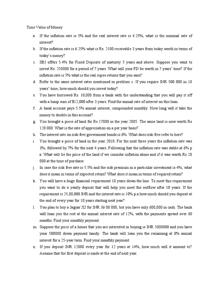 Time Value of Money Calculations | PDF | Interest | Interest Rates