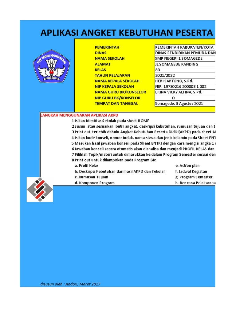 APLIKASI AKPD SMP-MTs KLS 8D - Contoh Jadi | PDF