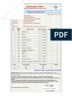 Du Marksheet | PDF