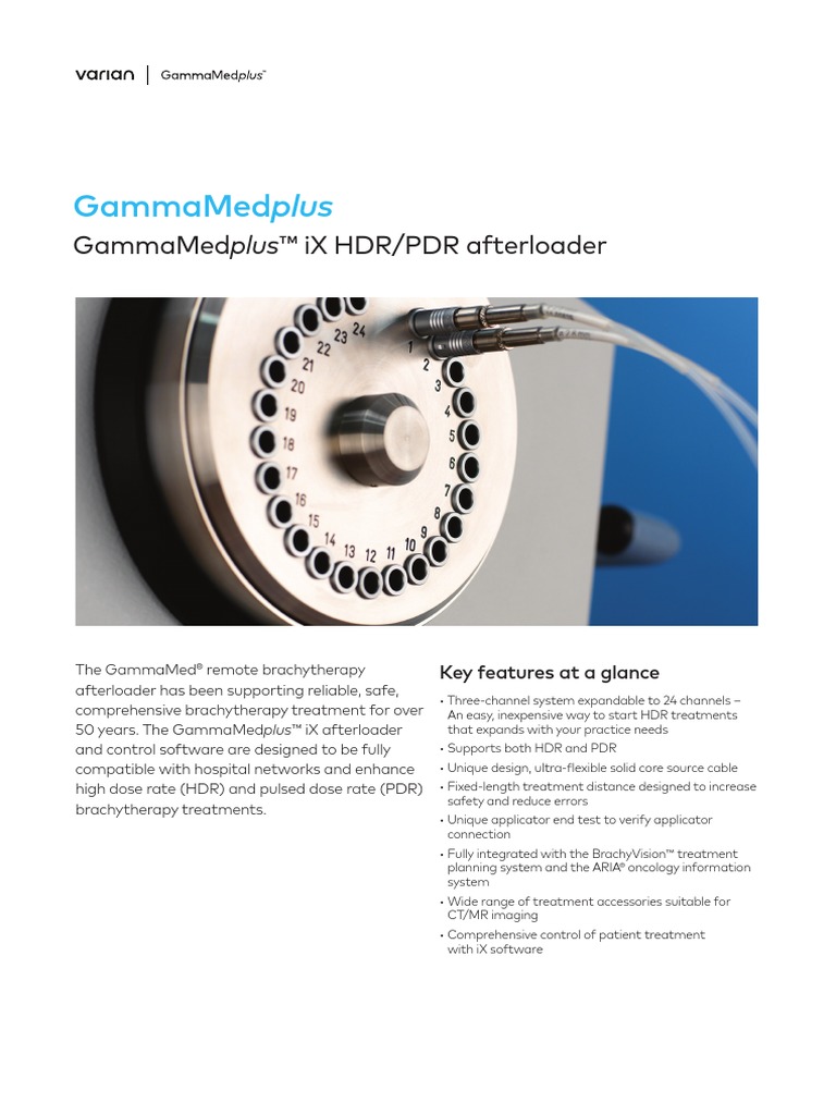 Gammamedplus: Gammamedplus™ Ix HDR/PDR Afterloader | PDF