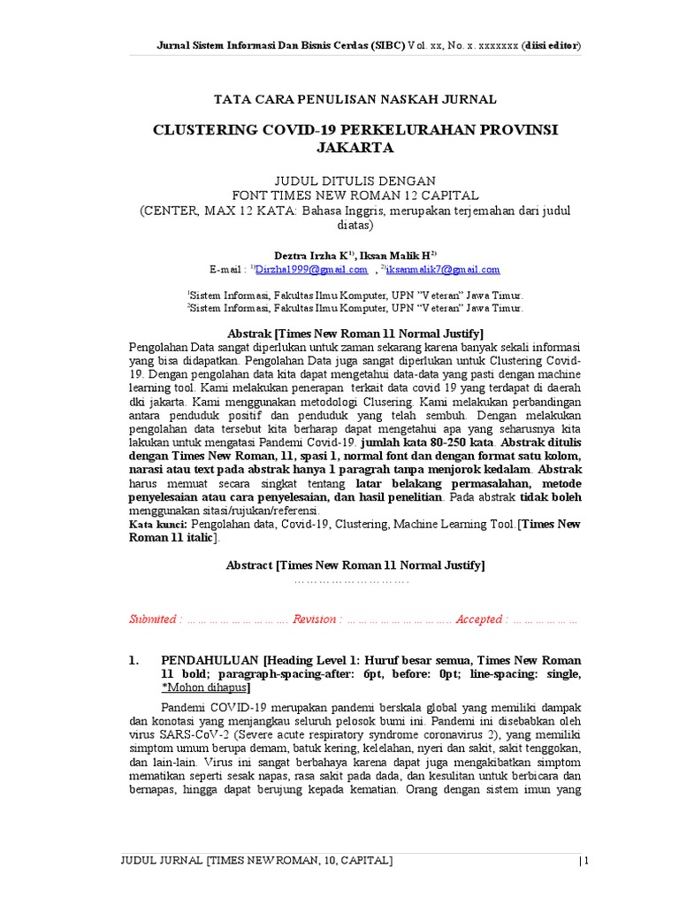 Template Jurnal SIBC 2020 | PDF | Komputer