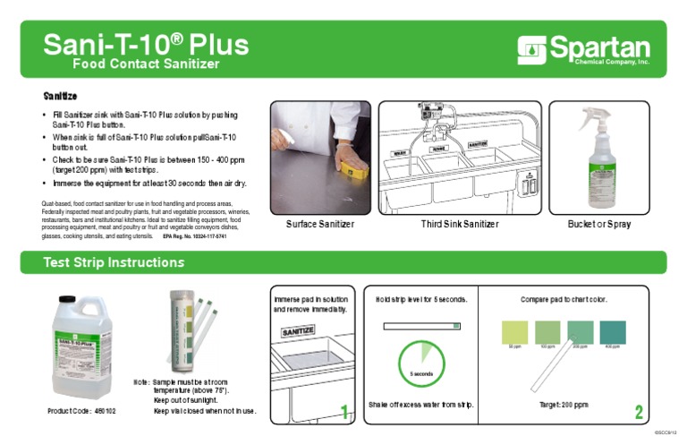 Sani-T-10 Plus Chart | PDF | Foods | Kitchen Utensil