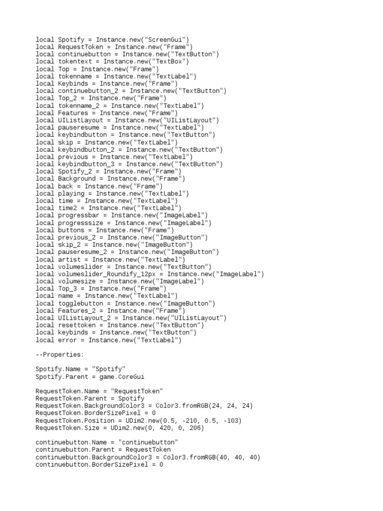 Roblox Spotify Music Player GUI | PDF | Software | Computer Programming