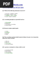 Fundamentals of Accounting - Multiple Choice Questions (MCQ) With ...