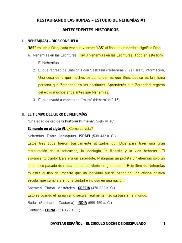 Nehemias Clase 1 | PDF | Ezra | Templo en jerusalén