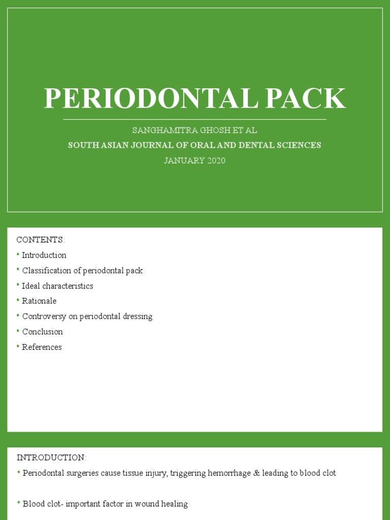 Periodontal Pack | PDF | Periodontology | Silicon Dioxide