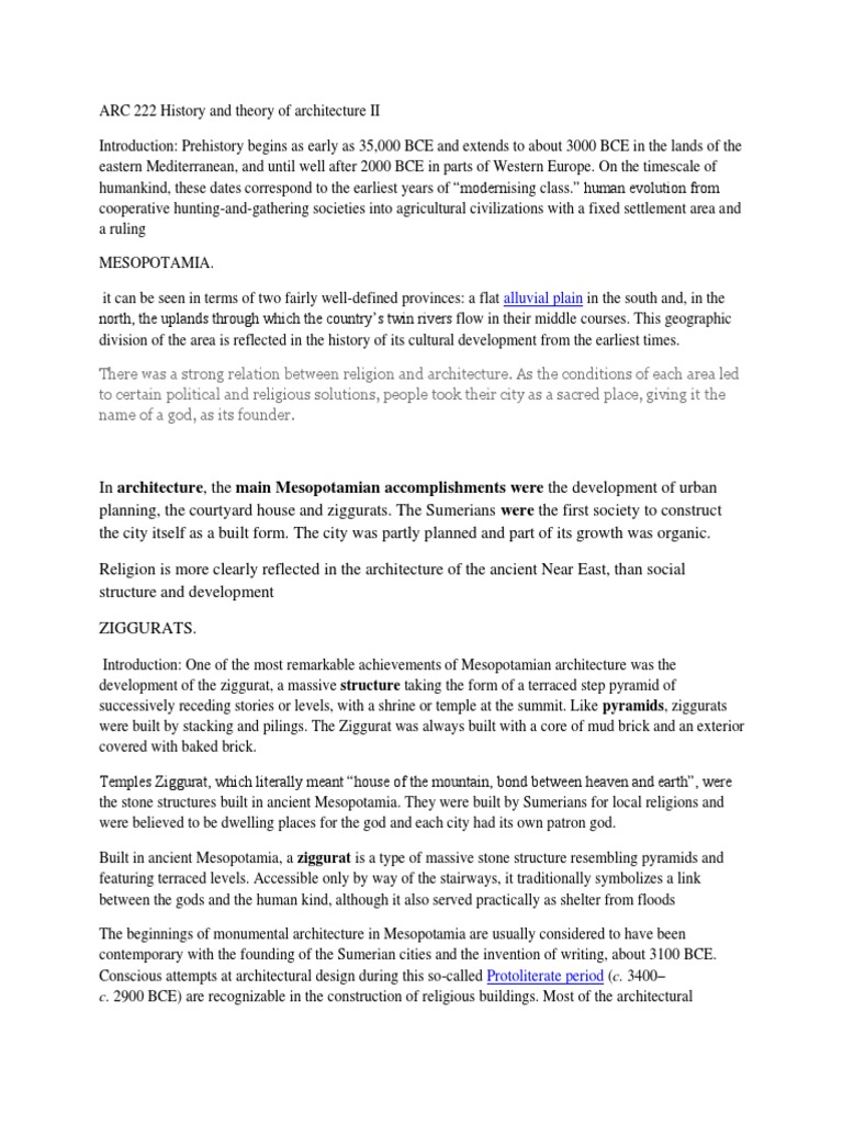 ARC 222 History and Theory of Archiyrcture II (Autosaved) - 1 | PDF ...