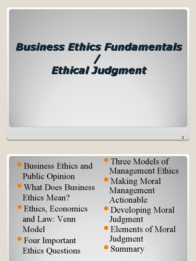 Developing Ethical Judgement | PDF | Morality | Business Ethics
