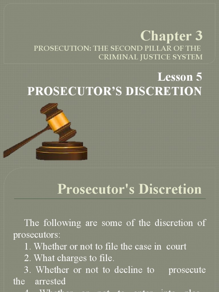 Lesson 5-Prosecutors Discretion | PDF