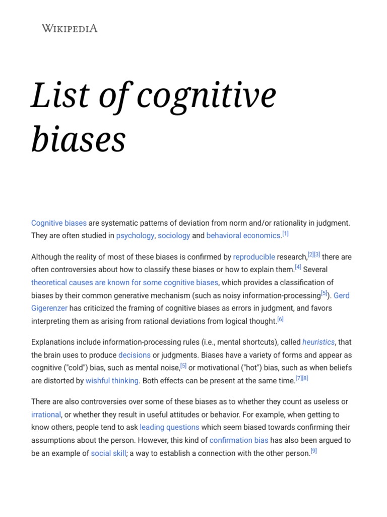 Understanding Cognitive Biases Explained | PDF | Memory | Recall (Memory)