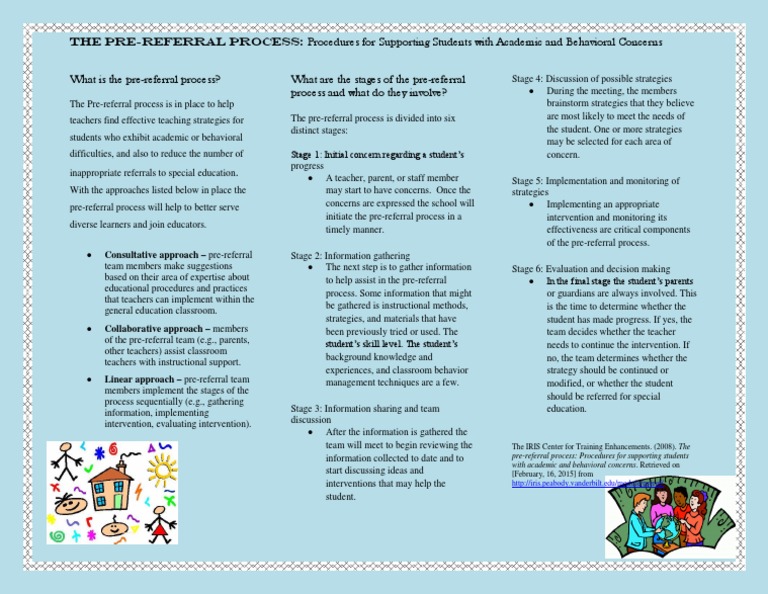 Pre-Referral Process for Student Support | PDF | Teachers | Special ...