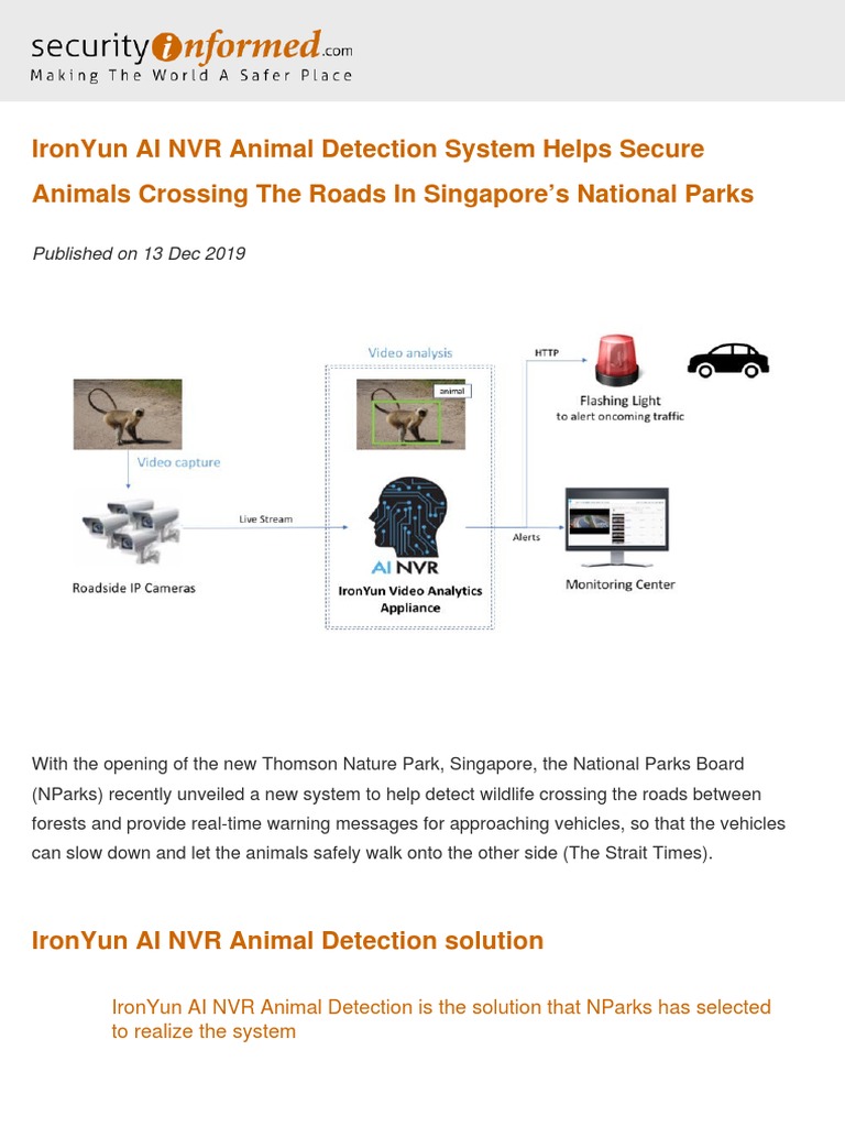 Ironyun Animal Detection System Secure Animals National Parks Co 14319 ...