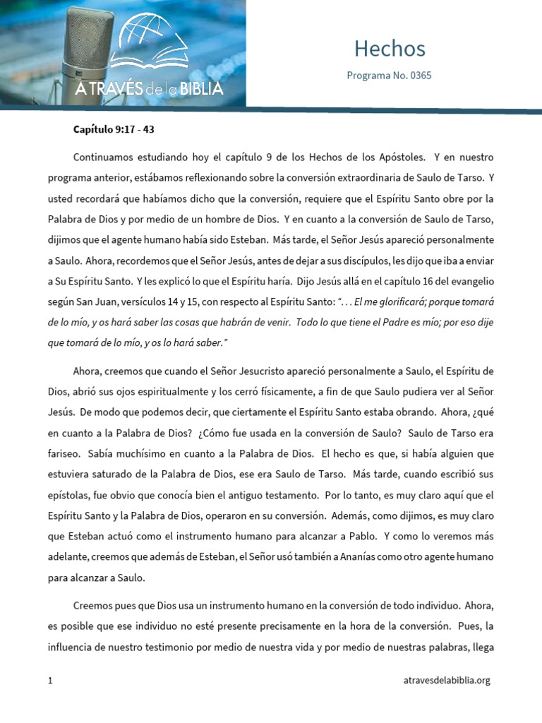 Hechos 9,17-43 | PDF | Pablo el apóstol | Jesús