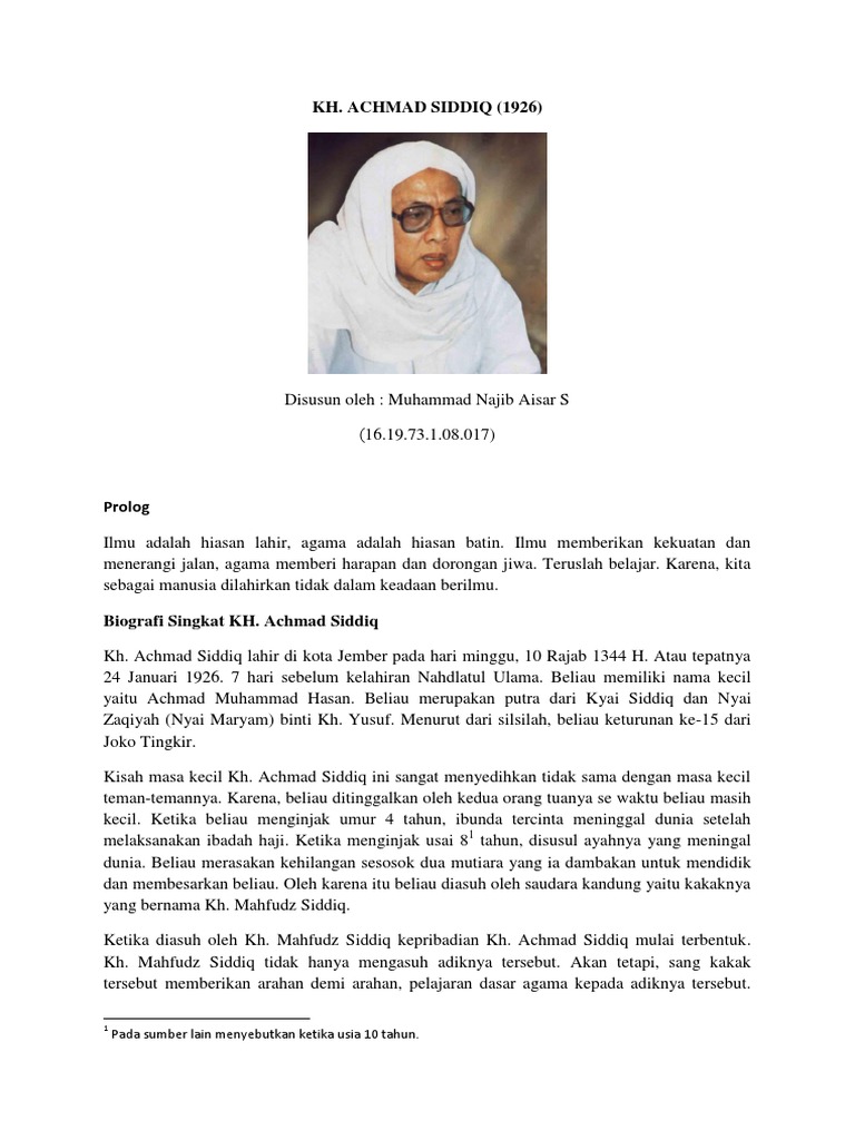 KH. Achmad Siddiq (1926) Najib Aisar | PDF