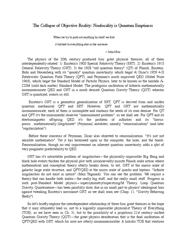 The Collapse of Objective Reality 7.3 | PDF | Quantum Mechanics ...
