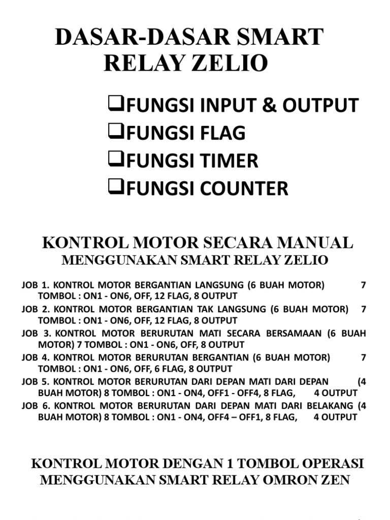 Job PLC Zelio | PDF | Teknologi & Rekayasa