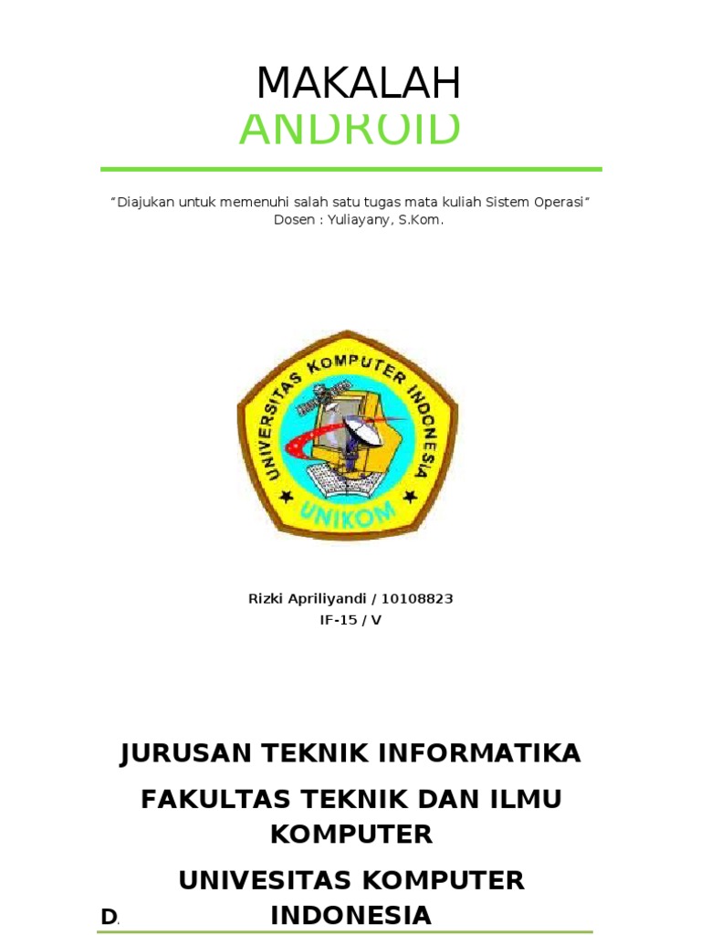 Makalah Android (Tugas Sistem Operasi) | PDF
