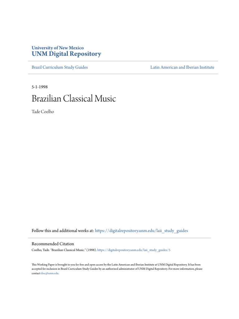 Brazilian Classical Music | PDF