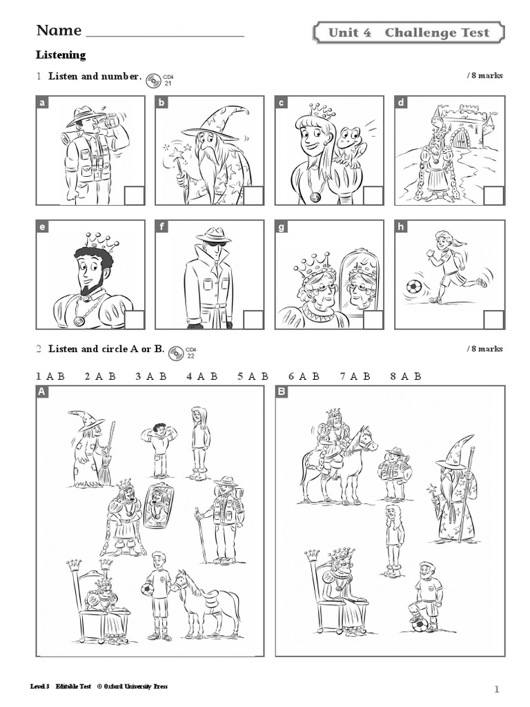 Editable Test Unit 4. Challenge Level | PDF