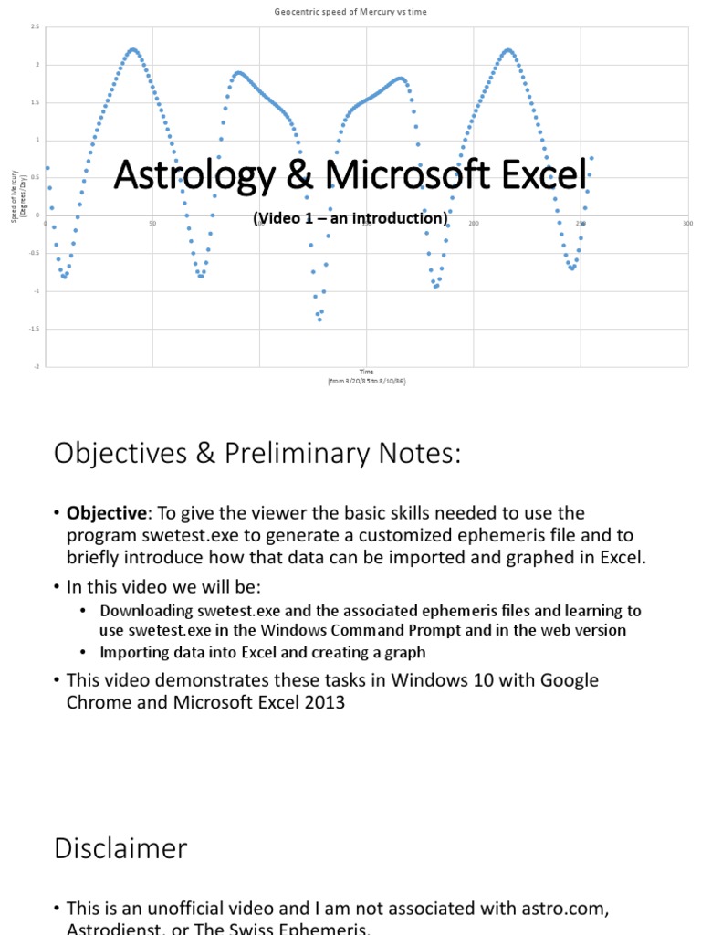 Astrology and Microsoft Excel - Video 1 - Slides | PDF | Microsoft ...