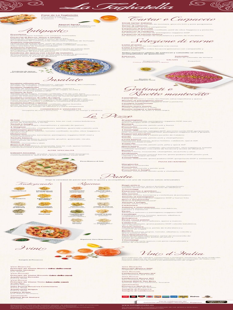 Pane de La Tagliatella: Antipasti, Pizze e Italiano | PDF | pesto ...