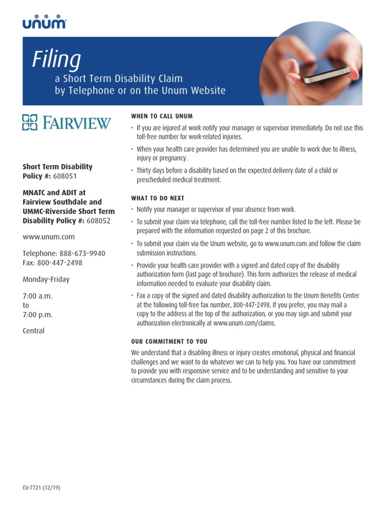 UNUM Brochure 1.1.2020 | PDF | Fraud | Health Insurance Portability And ...