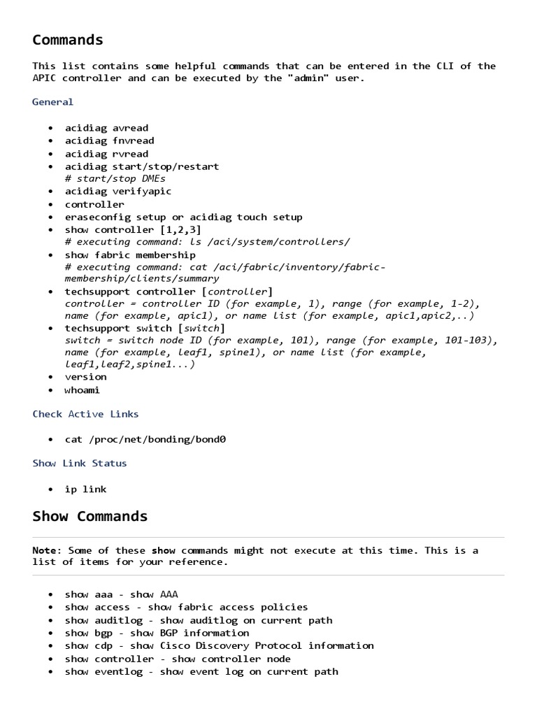 CLI Commands Used To Troubleshoot ACI Fabric | PDF | Internet Protocols | Command Line Interface